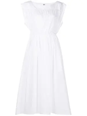 TOTEME Sleeveless Elasticated Cotton Midi Dress
