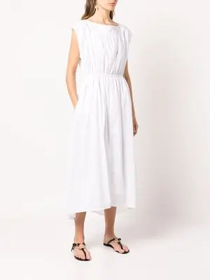 TOTEME Sleeveless Elasticated Cotton Midi Dress