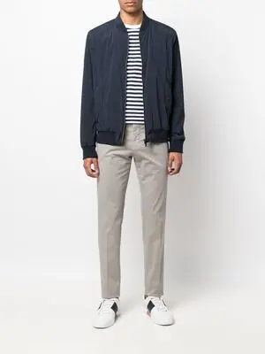 DELL'OGLIO Slim-cut Leg Chino Trousers - Neutrals