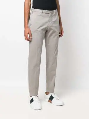 DELL'OGLIO Slim-cut Leg Chino Trousers - Neutrals