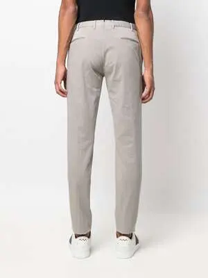 DELL'OGLIO Slim-cut Leg Chino Trousers - Neutrals