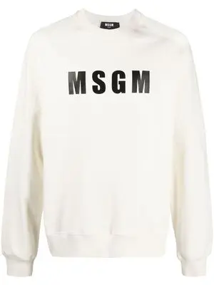 MSGM Logo-print Sweatshirt - Neutrals