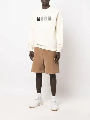 MSGM Logo-print Sweatshirt - Neutrals