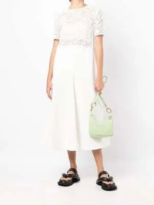 Goen.j Macramé-panel Midi Dress - White