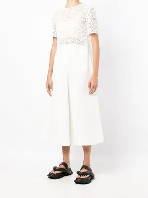 Goen.j Macramé-panel Midi Dress - White