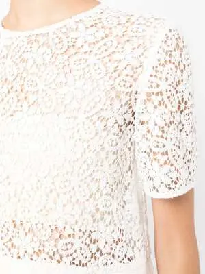Goen.j Macramé-panel Midi Dress - White