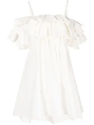Goen.j Cold-shoulder Dress - White