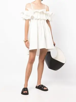 Goen.j Cold-shoulder Dress - White