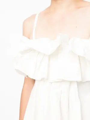 Goen.j Cold-shoulder Dress - White