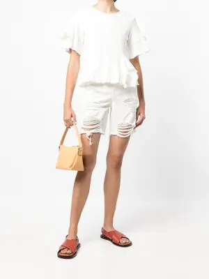 Goen.j Distressed Straight-leg Denim Shorts