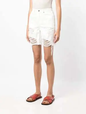 Goen.j Distressed Straight-leg Denim Shorts