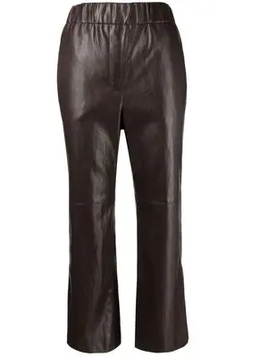 Goen.j High-waisted Cropped Trousers - Brown