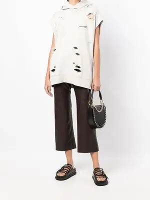 Goen.j High-waisted Cropped Trousers - Brown