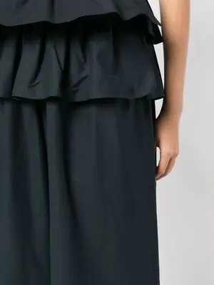 Goen.j Layered Ruffled Wide-leg Trousers - Blue