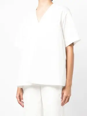 Goen.j Short Sleeve Blouse - White