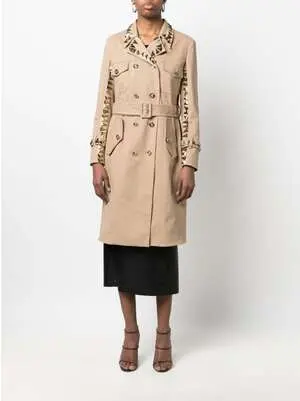 Philipp Plein Studded Belted Trench Coat