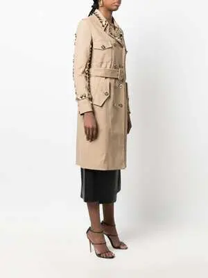 Philipp Plein Studded Belted Trench Coat