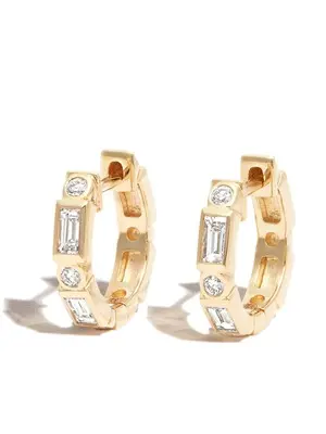 SYDNEY EVAN 14kt Yellow Diamond Huggie Earrings - Gold