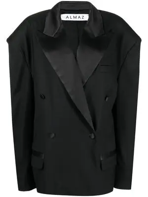 ALMAZ Double-breasted Oversized Tuxedo Blazer
