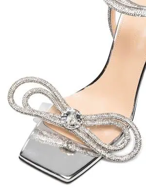 Mach & Mach 95mm Crystal-embellished Double-bow Sandals