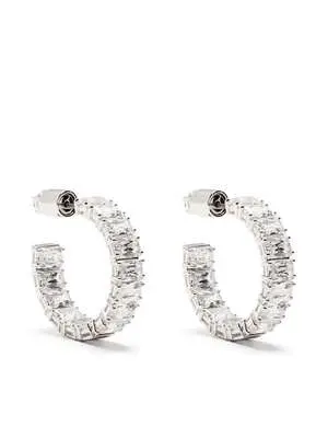 SWAROVSKI Matrix Hoop Earrings - White