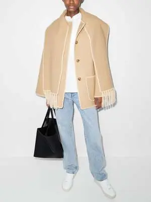 TOTEME Embroidered Scarf Button-front Jacket - Neutrals