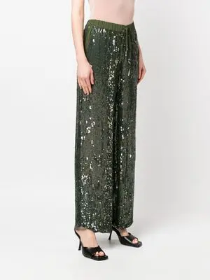P.a.r.o.s.h Sequin Wide-leg Trousers - Green