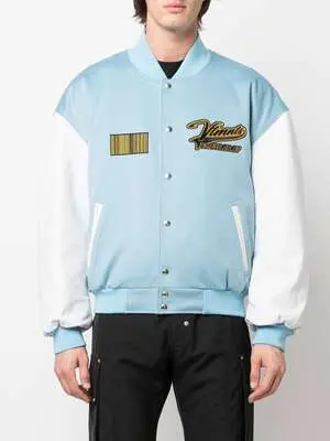 VTMNTS Embroidered Logo Bomber Jacket - Blue
