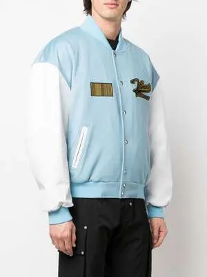 VTMNTS Embroidered Logo Bomber Jacket - Blue