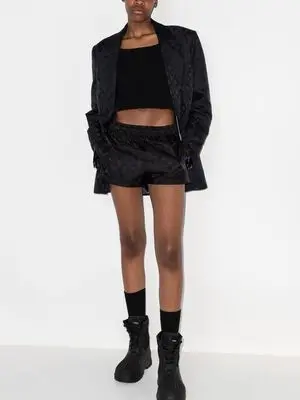 MISBHV Monogram Print Elasticated Waistband Shorts