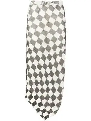 MAISON MARGIELA Checkerboard Asymmetric Skirt