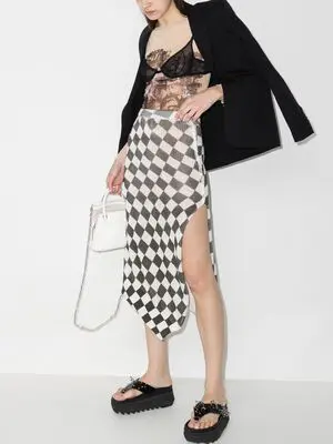 MAISON MARGIELA Checkerboard Asymmetric Skirt