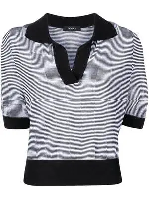 Goen.j Checkerboard-print Cropped Top