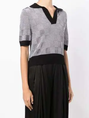 Goen.j Checkerboard-print Cropped Top