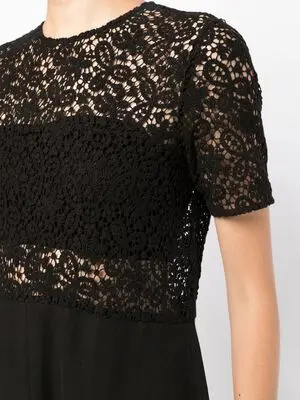 Goen.j Macramé-panel Midi Dress - Black