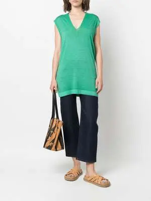 ROBERTO COLLINA V-neck Sleeveless Sweater