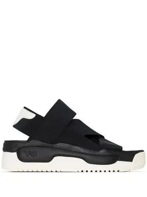 Y3 Hokori Wedge Sandals In Black - 81% Off | Editorialist
