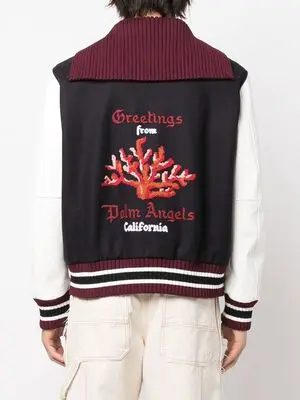 Palm Angels Logo-patch Varsity Jacket