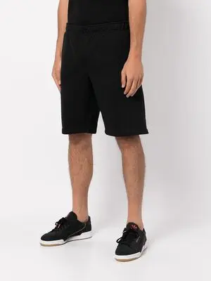 032C Elasticated-waist Cotton Shorts - Black