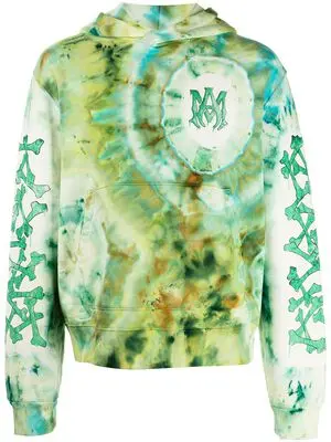 Amiri Tie-dye Logo-print Hoodie - Green