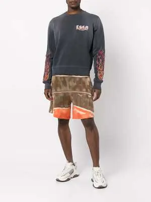 Amiri Tie-dye Cashmere Track Shorts