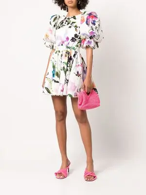Aje Drift Puff-sleeve Mini Dress