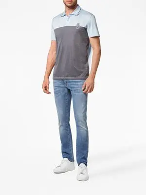 BILLIONAIRE Panelled Crest-embroidered T-shirt