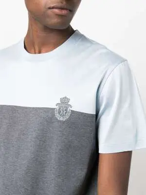 BILLIONAIRE Panelled Crest-embroidered T-shirt