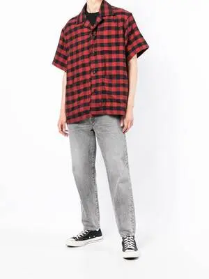 MASTERMIND WORLD Plaid-check Embroidered Shirt