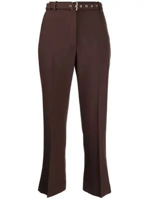 Shanghai Tang Cropped Tailored Trousers - Brown