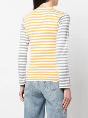 Play Comme Des Garcon Logo-patch Striped T-shirt