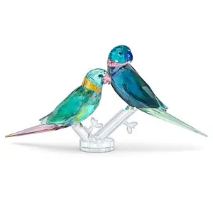 SWAROVSKI Jungle Beats Parakeet Couple Fife & Fifer - Blue