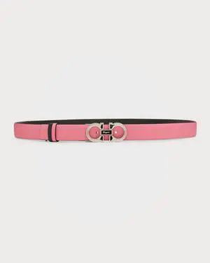 FERRAGAMO Reversible Leather Gancini Belt Peonianero