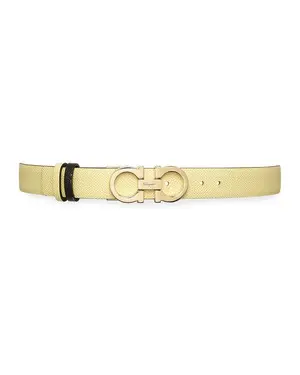 FERRAGAMO Reversible Leather Gancini Belt Technicolor